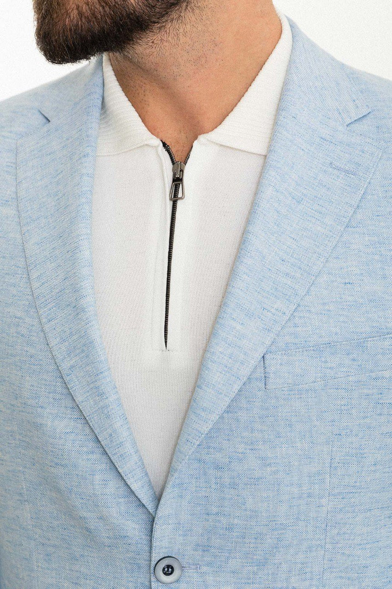 Bojoni Torretta Slim Fit Ice Blue Blazer | BOJONI