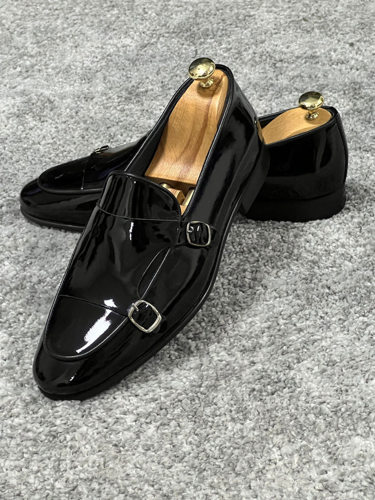 Louis Special Edition Neolite Sole Double Monk Shiney Leather Black ...