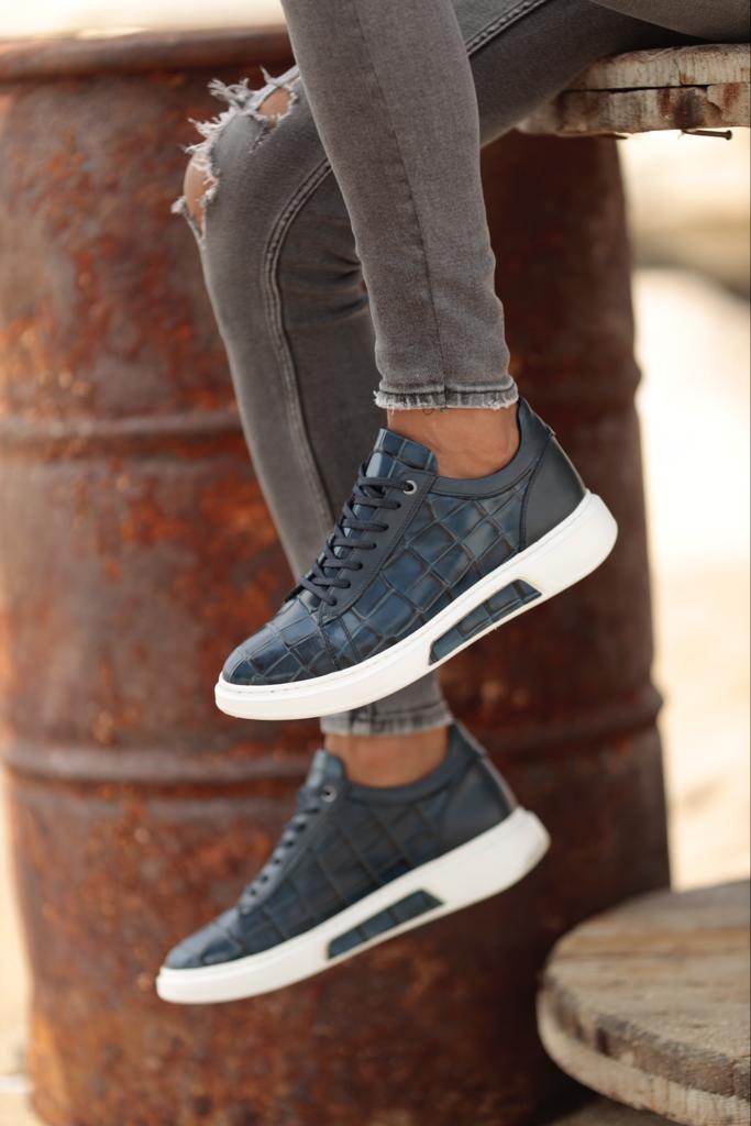 Ace Croc Detailed Eva Sole Blue Sneakers | BOJONI