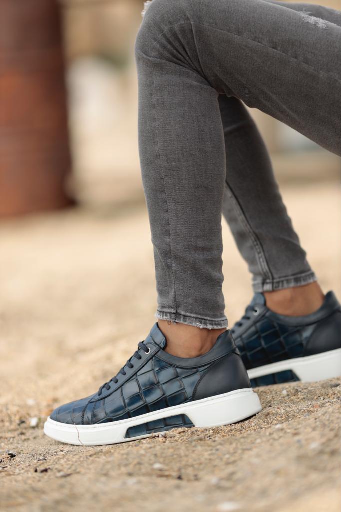 Ace Croc Detailed Eva Sole Blue Sneakers | BOJONI