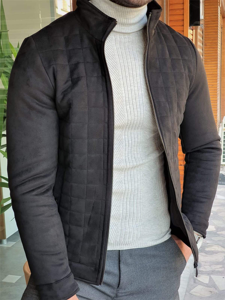 Paruri Black Slim Fit Wool Coat | BOJONI