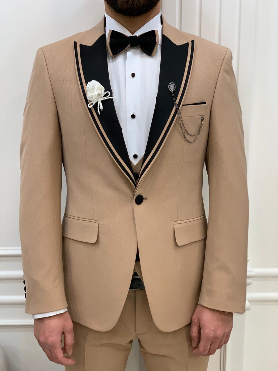 Bojoni Tishko Cream Slim Fit Tuxedo | BOJONI