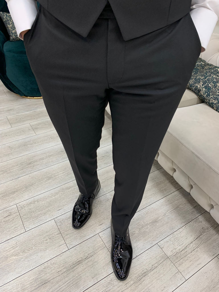 Bojoni Tishko Black Velvet Slim Fit Tuxedo | BOJONI