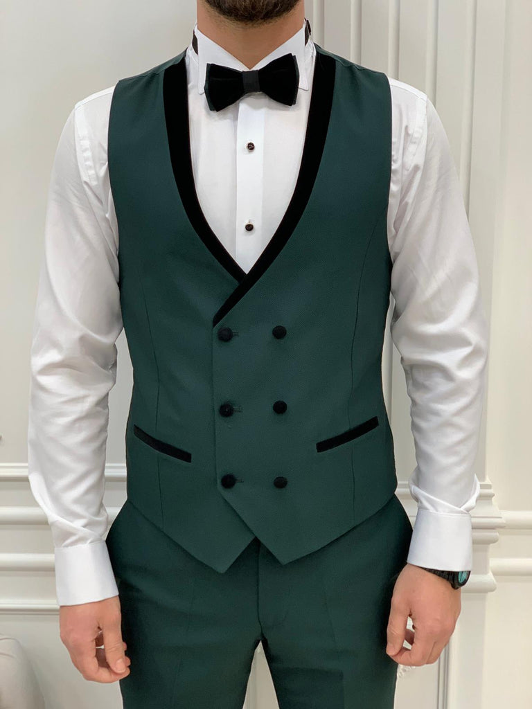 Bojoni Tishko Green Velvet Slim Fit Tuxedo | BOJONI