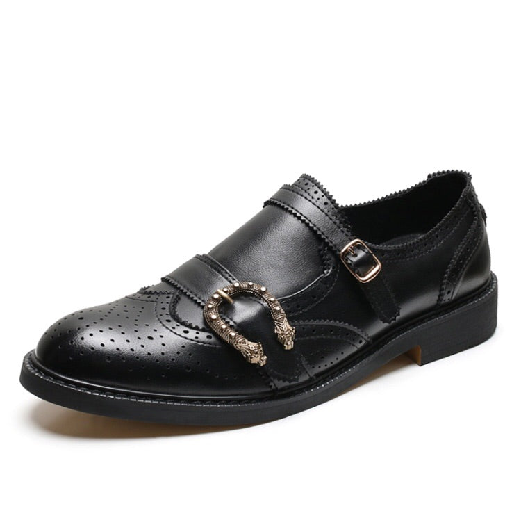 Cesar Leather Shoes in Black Color | BOJONI