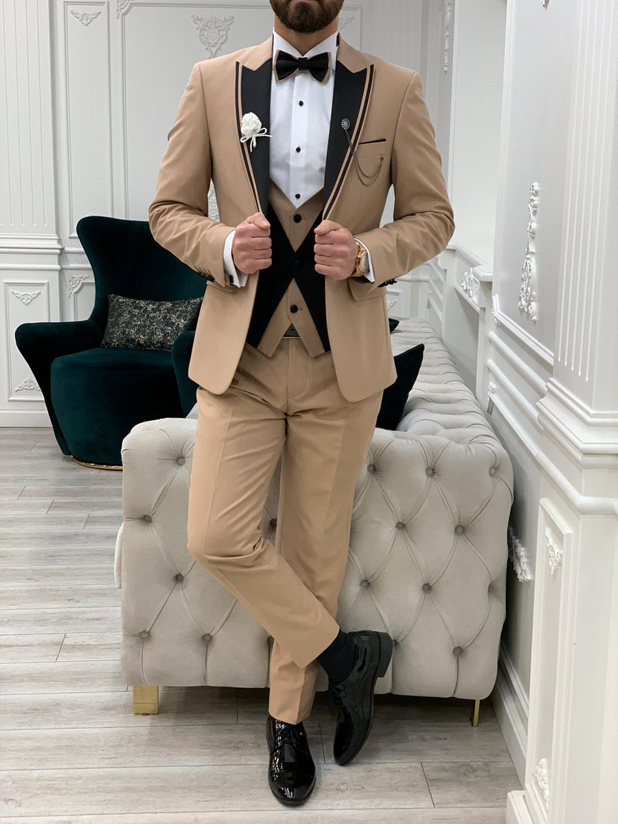 Bojoni Tishko Cream Slim Fit Tuxedo | BOJONI