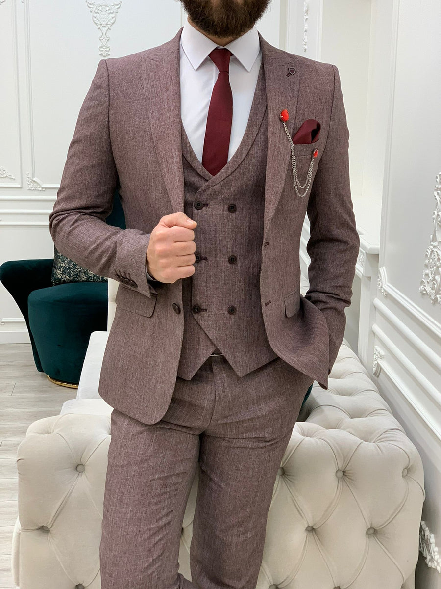 Bojoni Madison Burgundy Slim Fit Suit | BOJONI